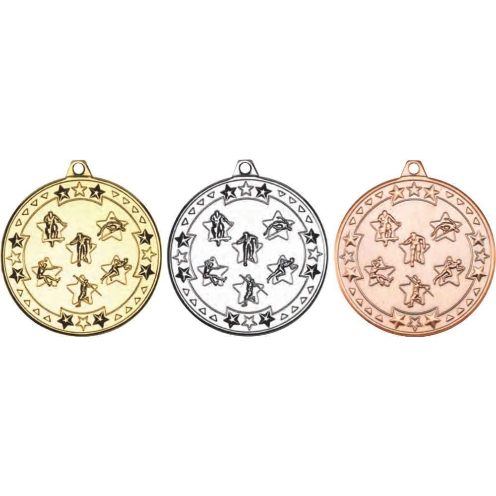 Tri Star Multi Athletics Medal - M80 | Impact Trophies