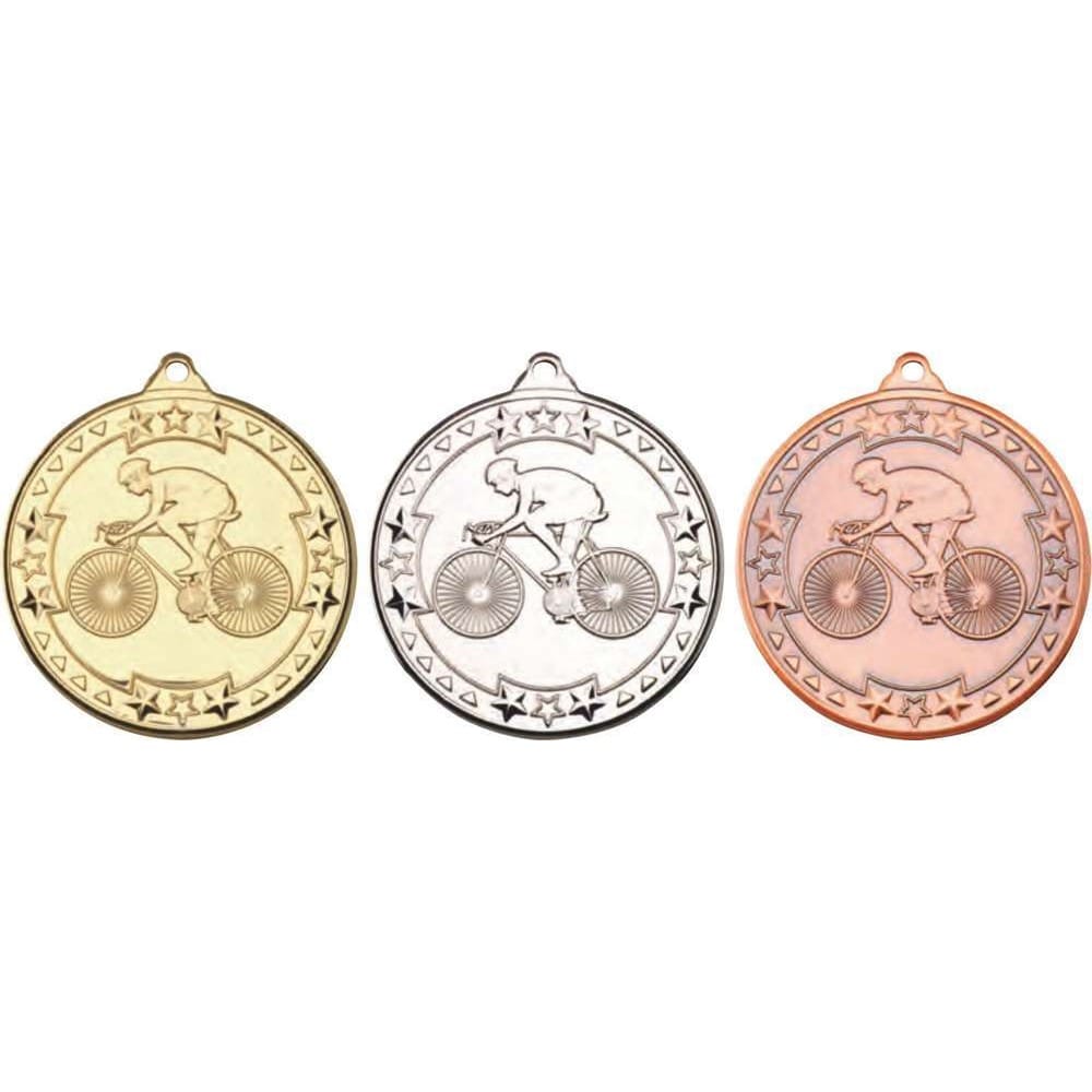 Tri Star Cycling Medal - M91 | Impact Trophies