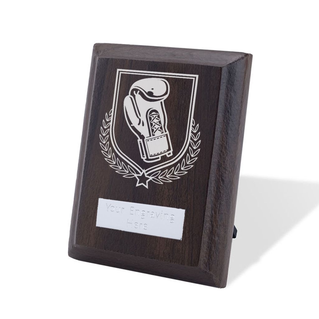 Britannia Boxing Walnut Plaque - AFFWP6-BOX5 | Impact Trophies