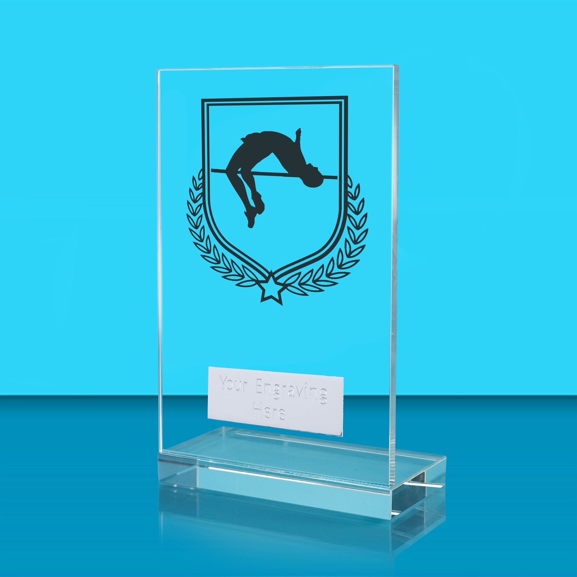 Achievement Athletics High Jump Glass Award - AFG024-ATH8 | Impact Trophies