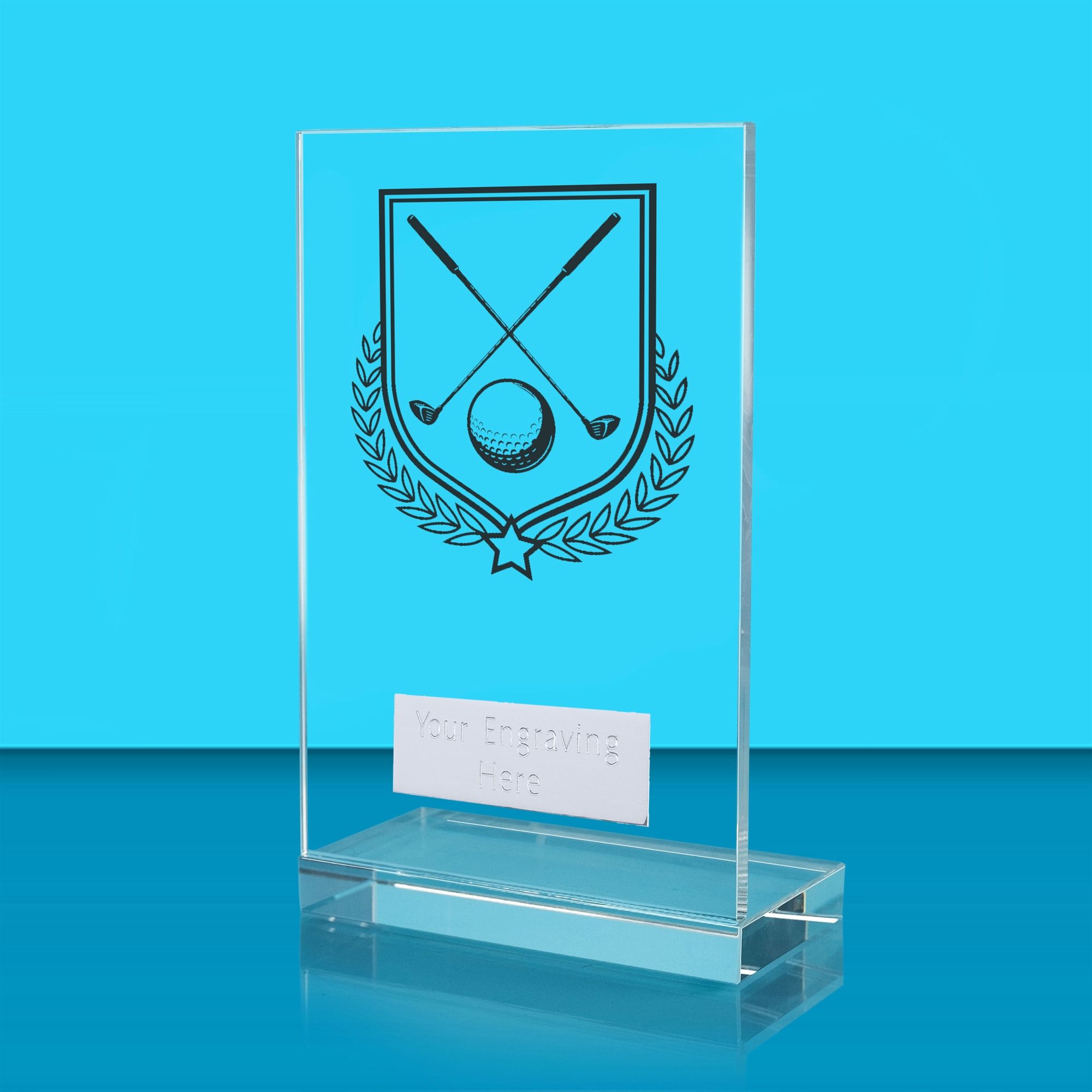 Achievement Golf Glass Award - AFG024-GOLF5 | Impact Trophies