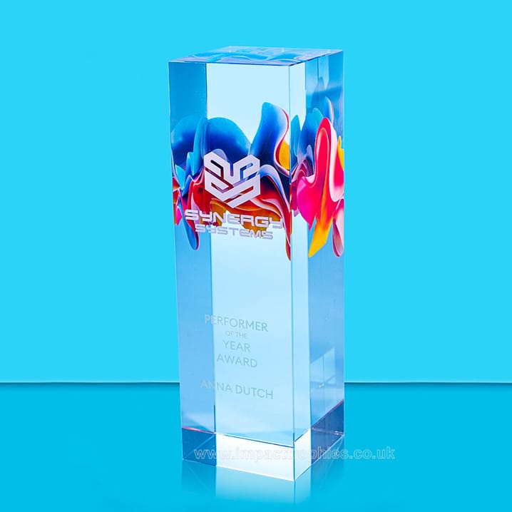Chroma Designer Colour Frills Crystal Column Award - AF90CF | Impact ...