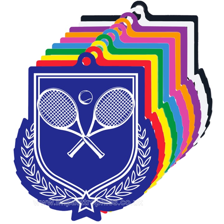 Impact Tennis Shield Medal Colour - AFMM1-TEN3/ Clr | Impact Trophies