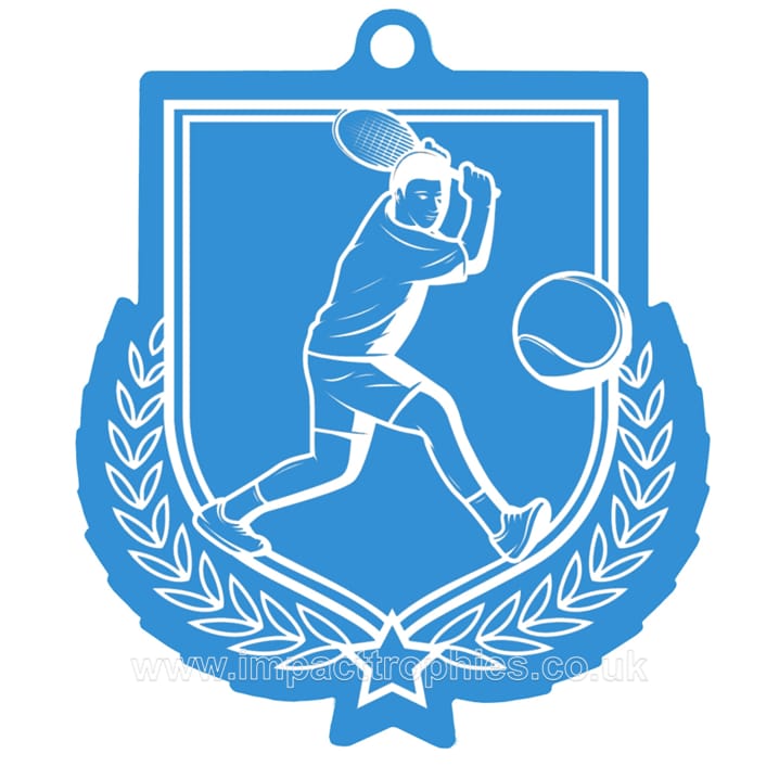 Impact Men's Tennis Shield Medal Colour - AFMM1-TEN1/ Clr | Impact Trophies