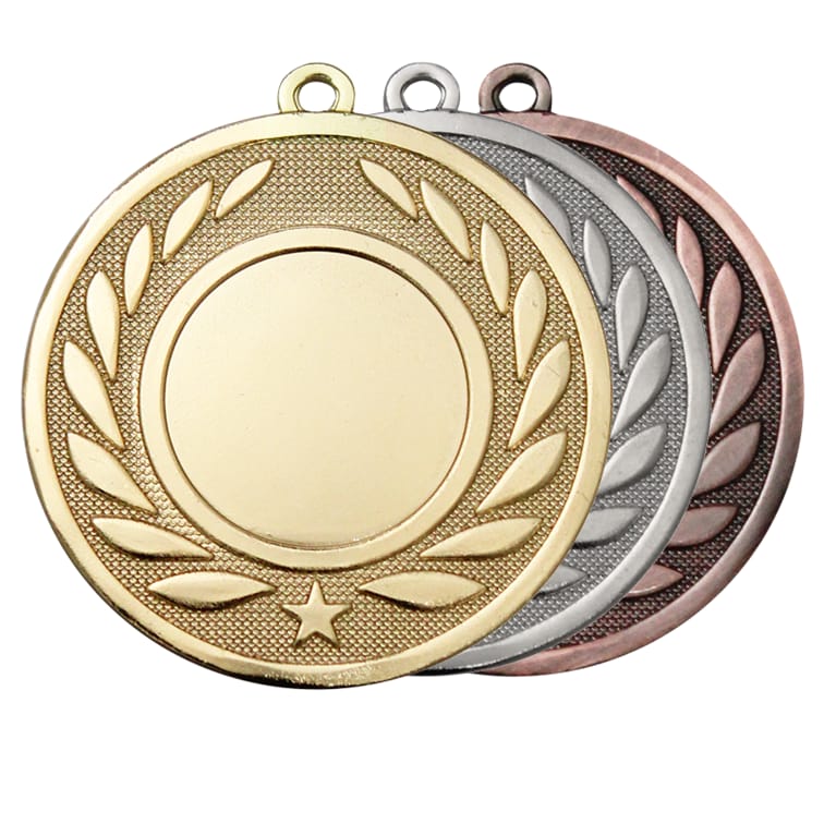 Pack of 100 Atlas Wreath Medals with Ribbons & Logo Inserts (50mm ...