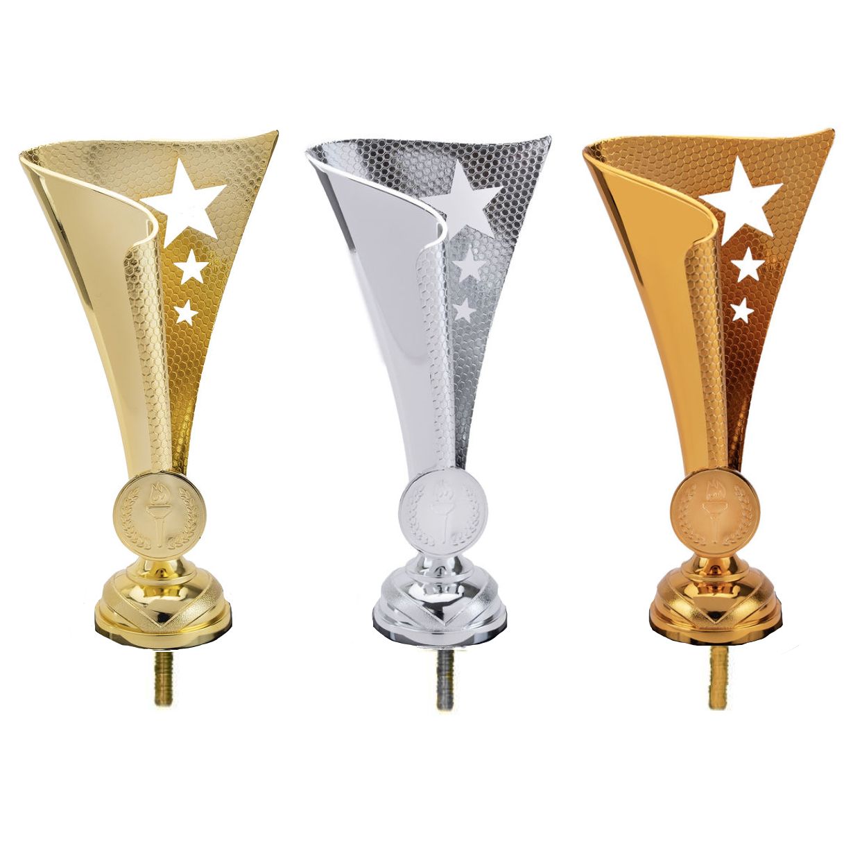 Star Flame Cup Plastic Cup Topper Gold, Silver or Bronze - H55811 ...