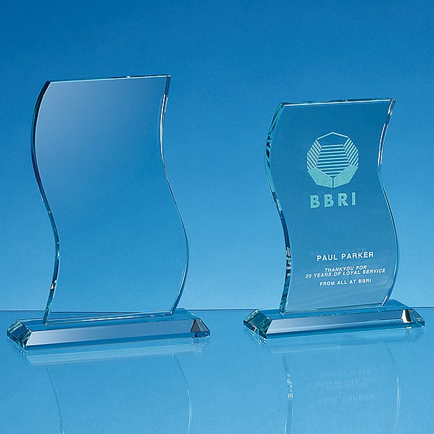 Jade Glass Wave Award - FC175/6/7 | Impact Trophies