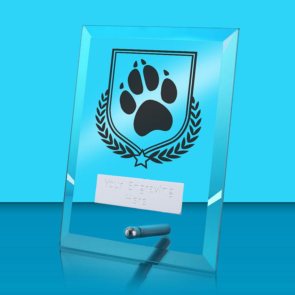Harlow Dog Paw Glass Award - AFG013-DOG4 | Impact Trophies