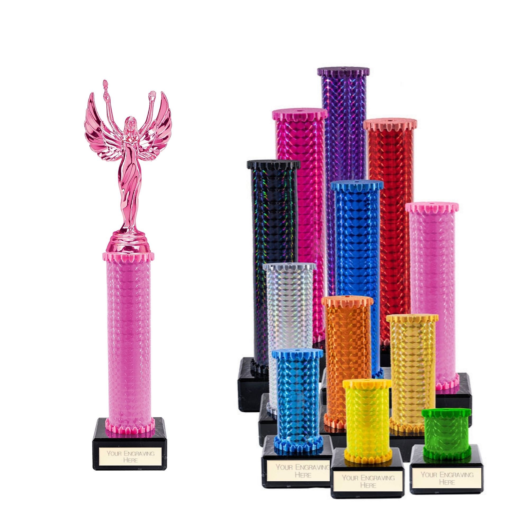 Icon Holographic Victory Angel Column Trophy - Pink FV17227P | Impact ...