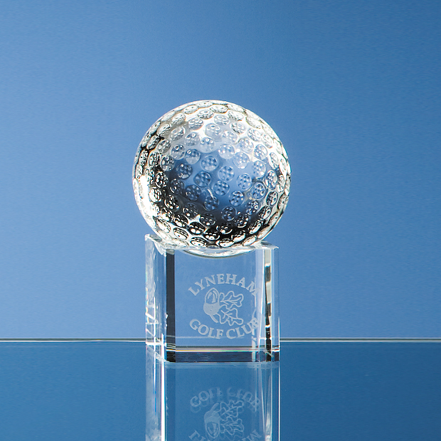 Optical Crystal Golf Ball on a Crystal Base - SY1042 | Impact Trophies