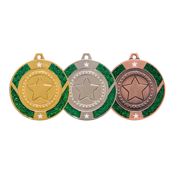 Glitter Star Green Medal - MM17147 | Impact Trophies