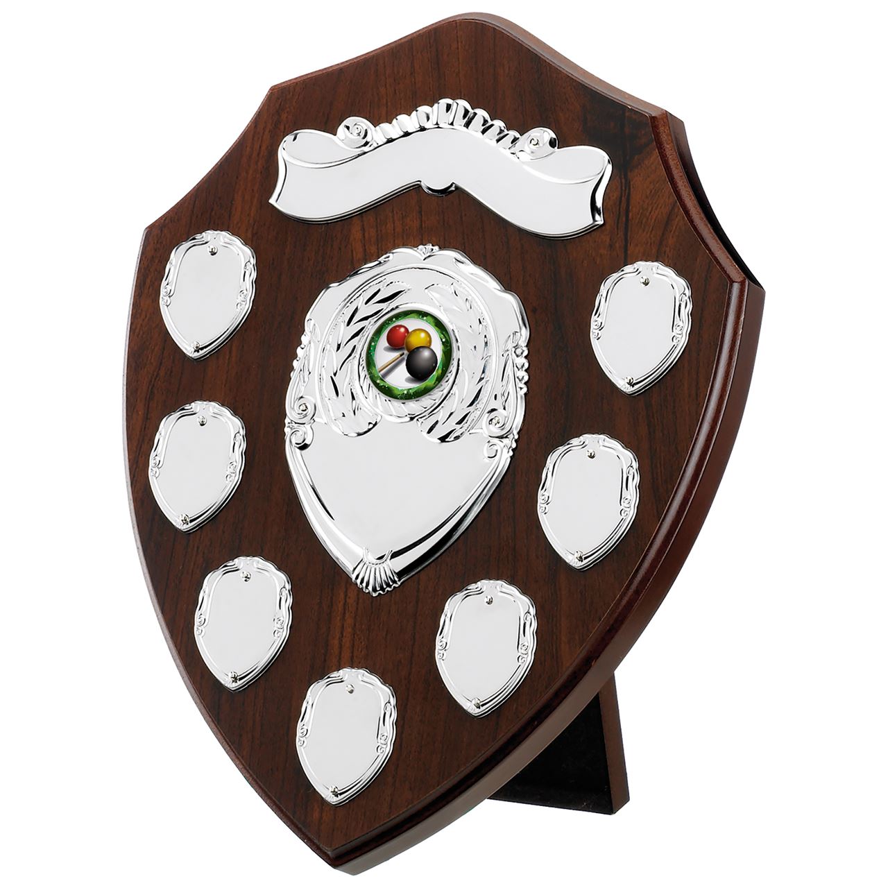 Dark Cherry Annual Shield with Single Scroll - D601 | Impact Trophies