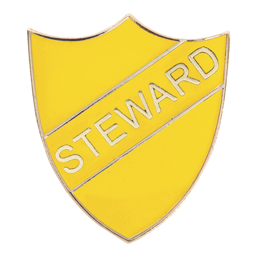 Steward Metal School Shield Badge - SR9, SB9, SG9, SY9 | Impact Trophies
