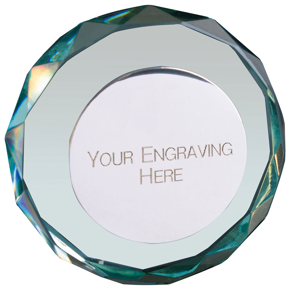 Saturn Jade Glass Paperweight | Impact Trophies