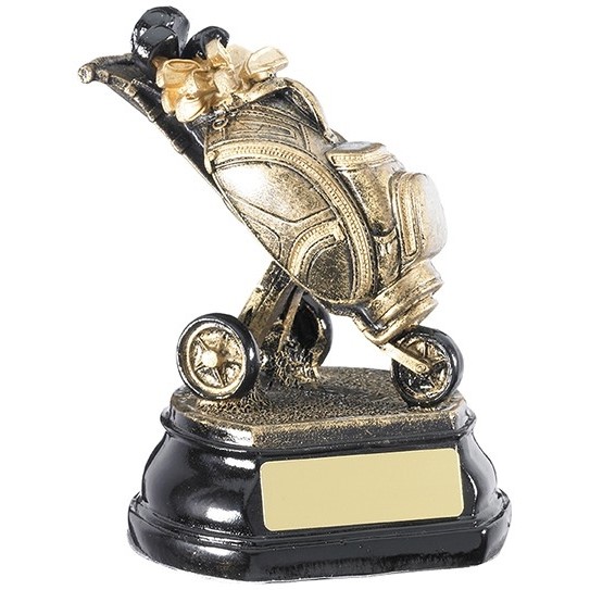 Gold Golf Trolley Trophy | Impact Trophies