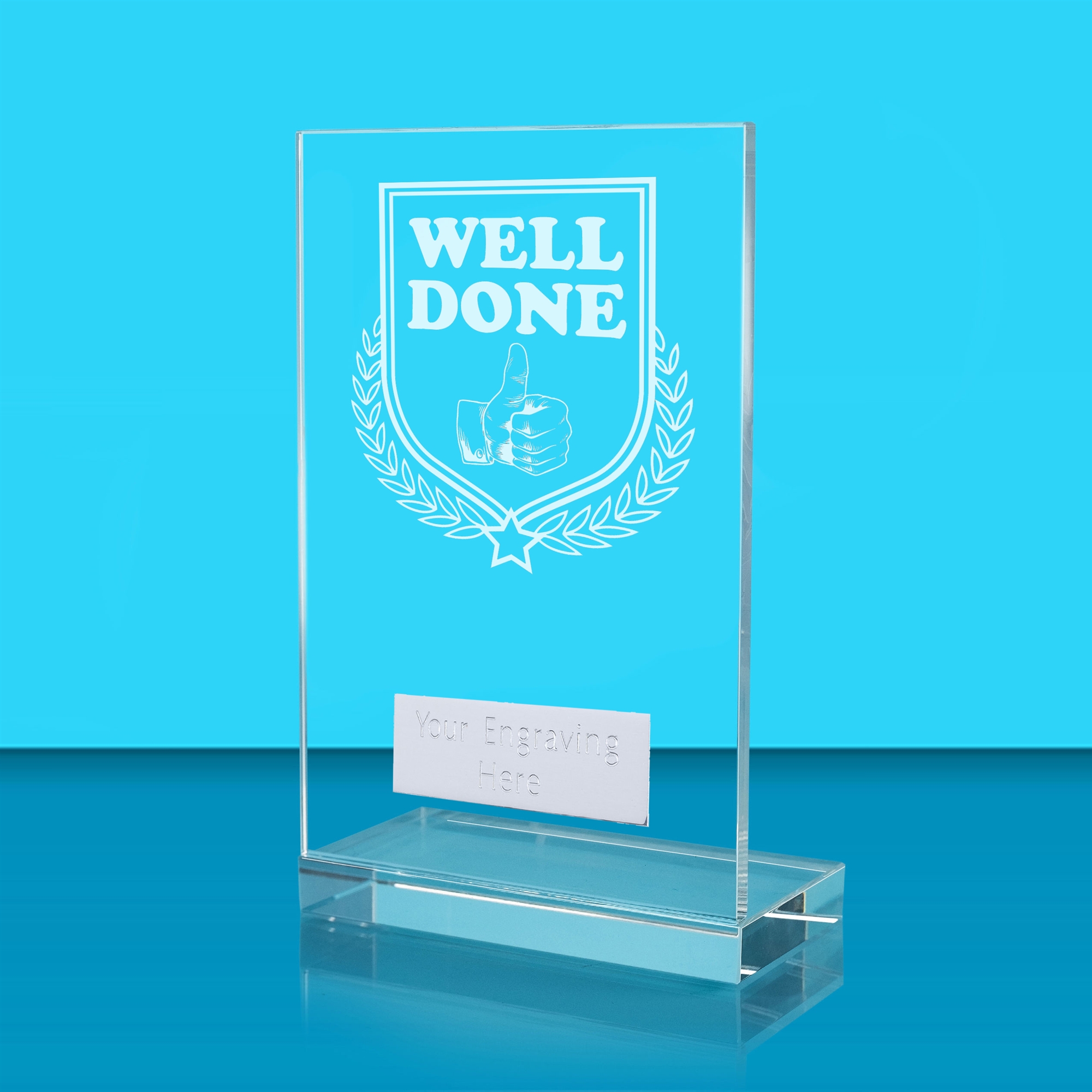 Achievement Well Done Glass Award - AFG024-WIN8 | Impact Trophies
