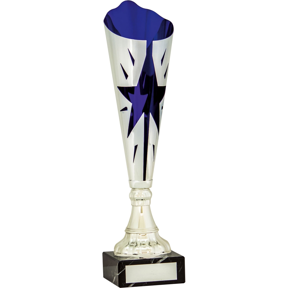 Victory Star Trophy Cup Silver & Blue - 1969 | Impact Trophies