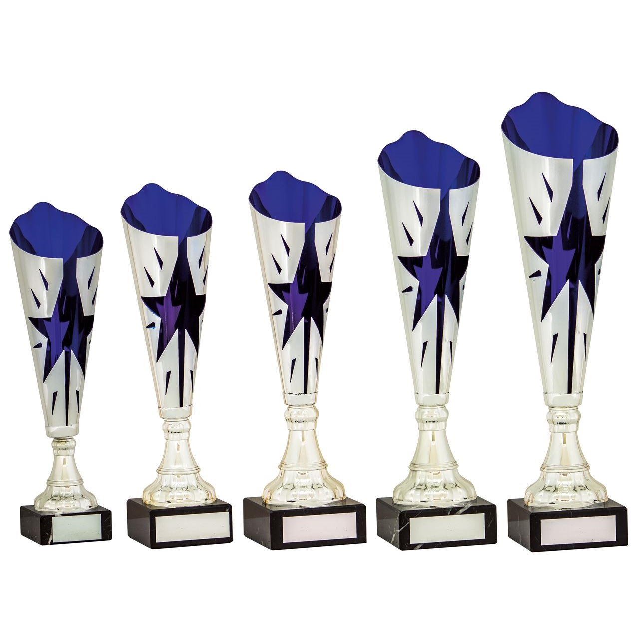 Victory Star Trophy Cup Silver & Blue - 1969 | Impact Trophies