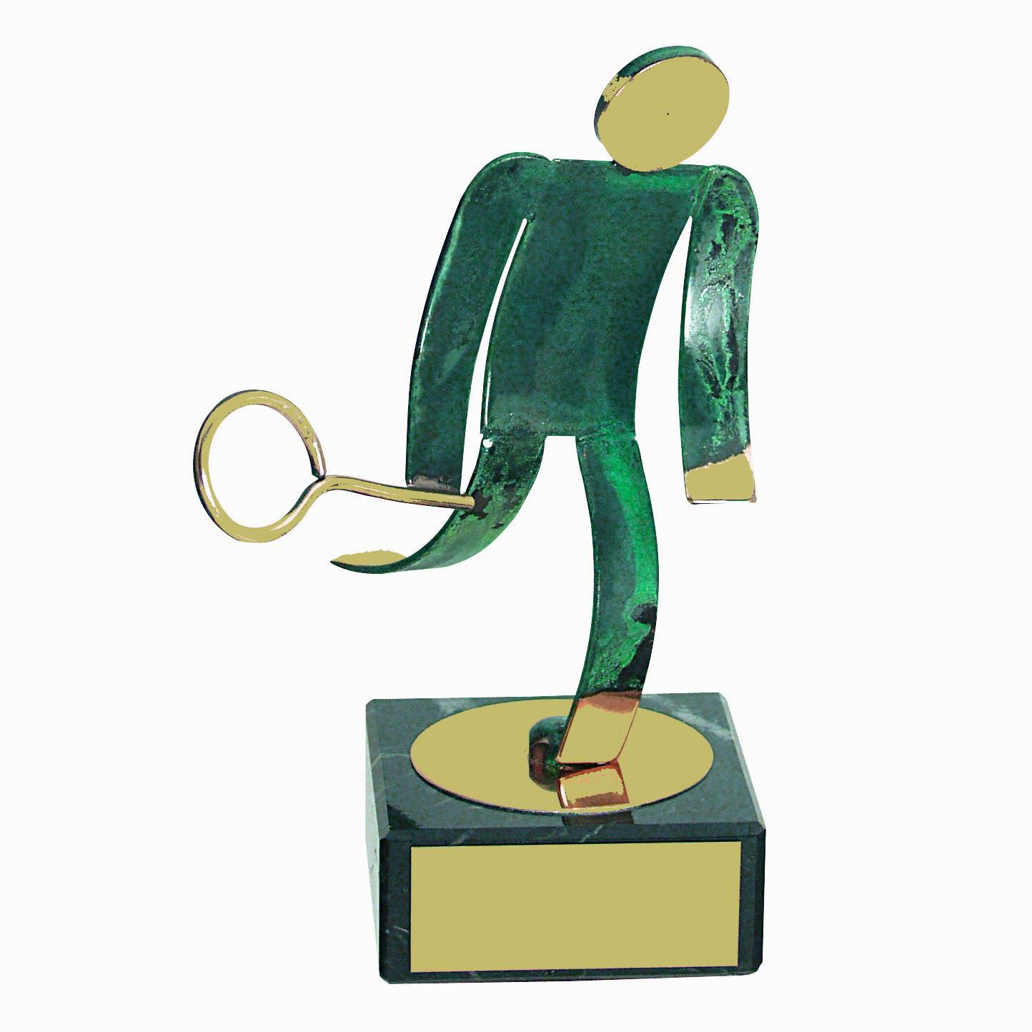 Squash Green Figure Handmade Metal Trophy - 600 SQ | Impact Trophies