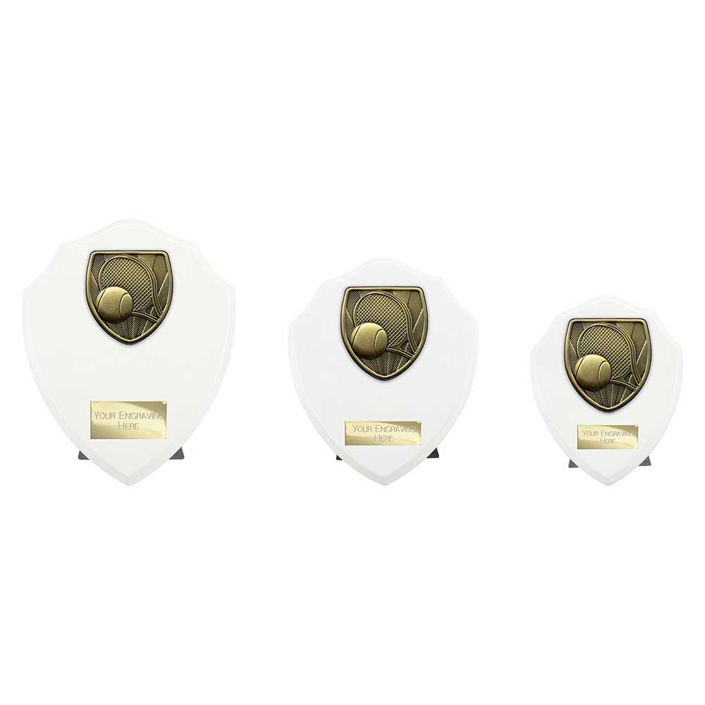 Cobra Tennis Shield - Arctic White - PT24222 | Impact Trophies