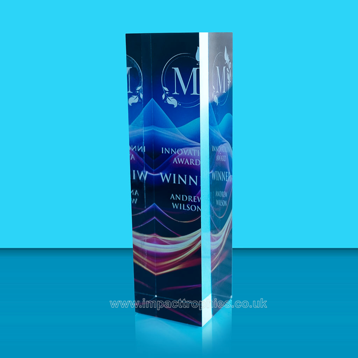 Chroma Designer Bespoke Crystal Column Award Print 1 Side - AF90S1 ...