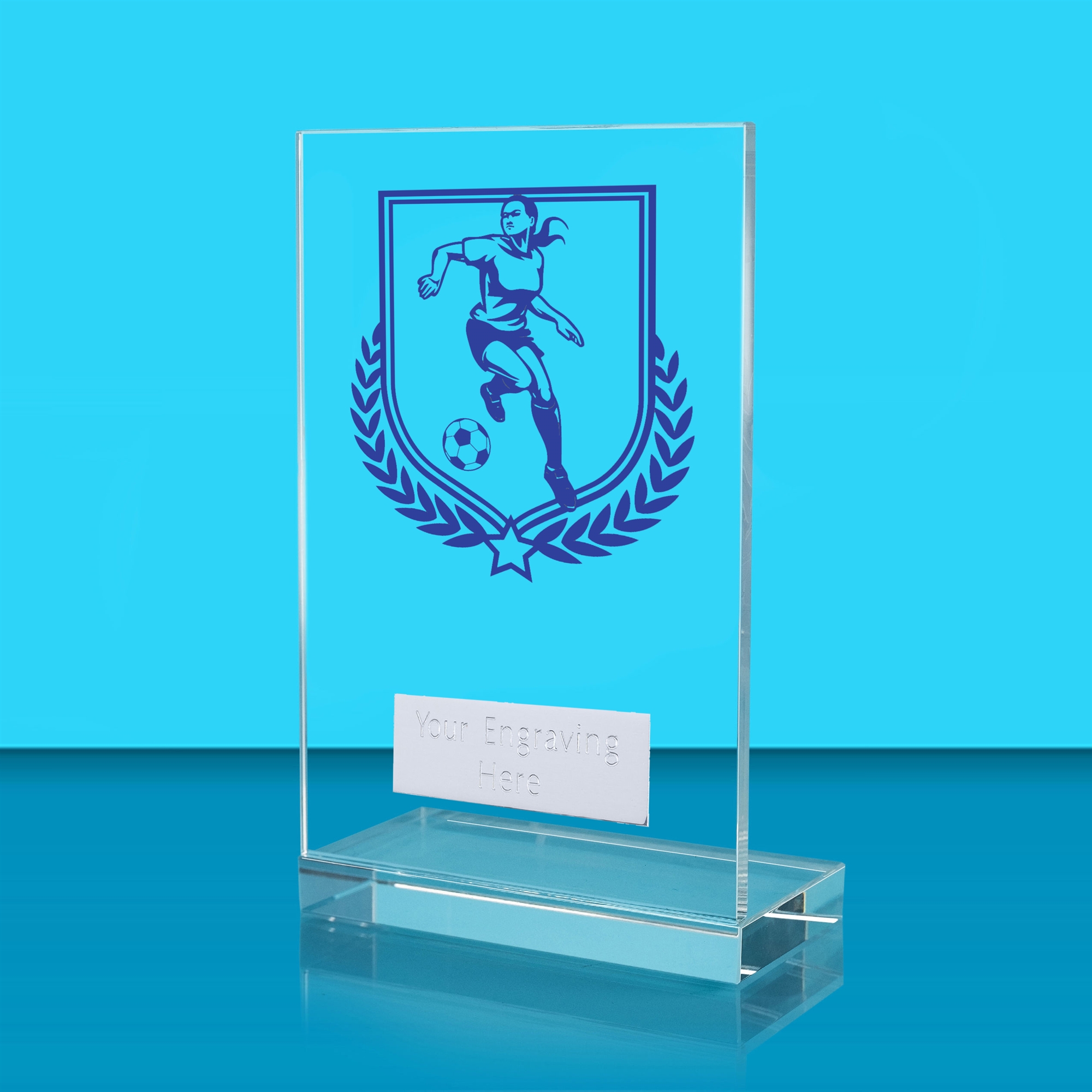 Achievement Women's Football Glass Award - AFG024-FOOT5 | Impact Trophies