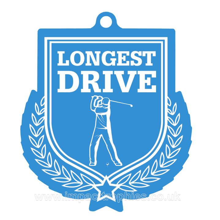 Impact Longest Drive Golf Shield Medal Colour - AFMM1-GOLF13/ Clr ...