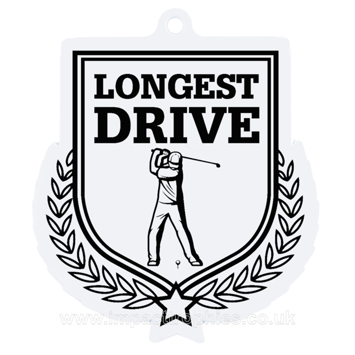 Impact Longest Drive Golf Shield Medal Colour - AFMM1-GOLF13/ Clr ...
