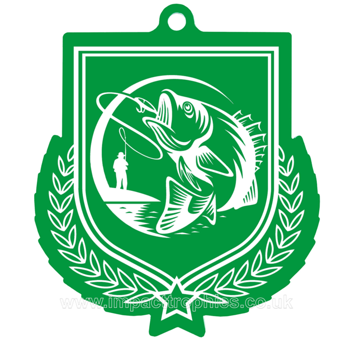 Impact Fishing Shield Medal Colour - AFMM1-FISH2/ Clr | Impact Trophies