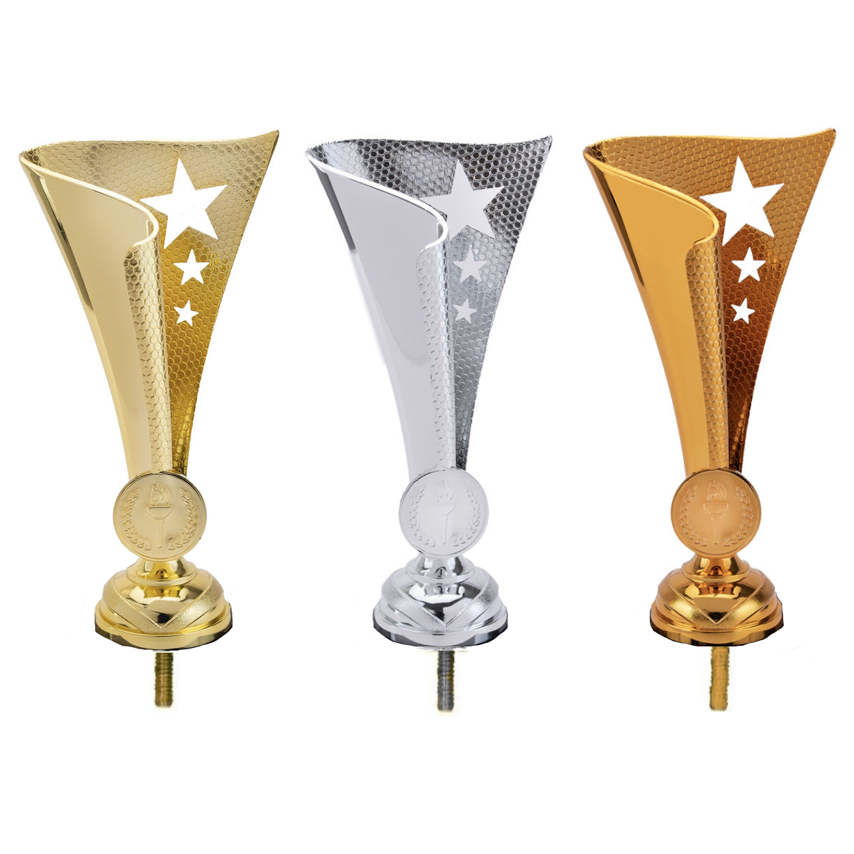 Star Flame Cup Plastic Cup Topper Gold, Silver or Bronze - H55811 ...